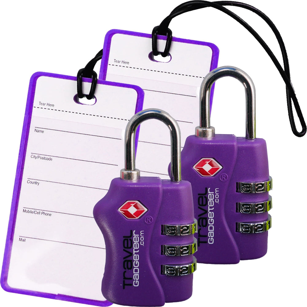 2 Pack TSA Luggage Locks + Matching Luggage Tags – Overhalfsale.com
