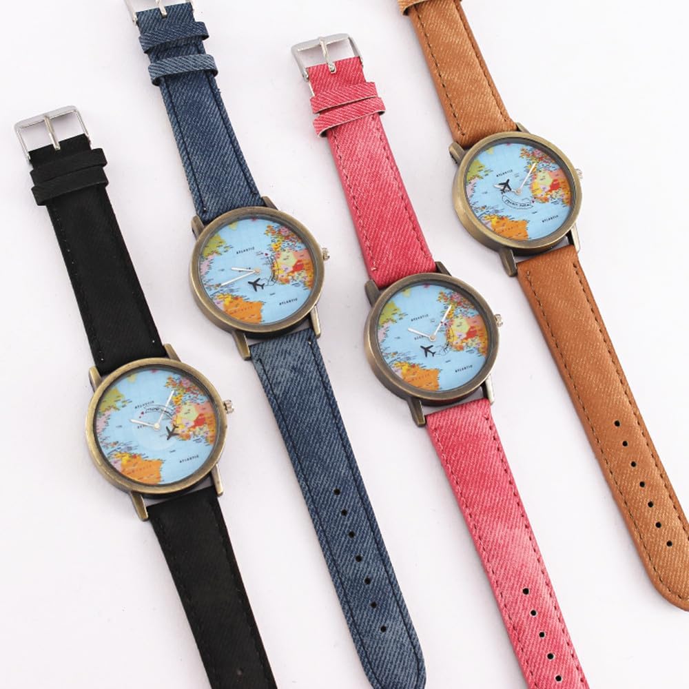 Travel The World Watch - Cool Unique Airplane Moving Flying World Map ...