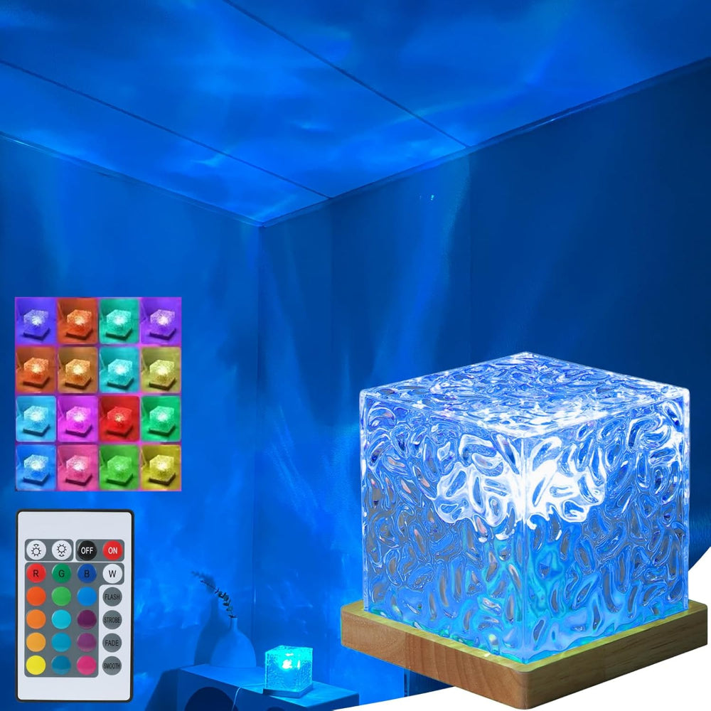 Ocean Wave Light Projector – 16-Color Dimmable Ambient Mood Lamp with ...