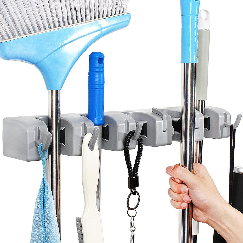 5 Slot Wall Mounted Storage Rack for Cleaning Tools – Overhalfsale.com
