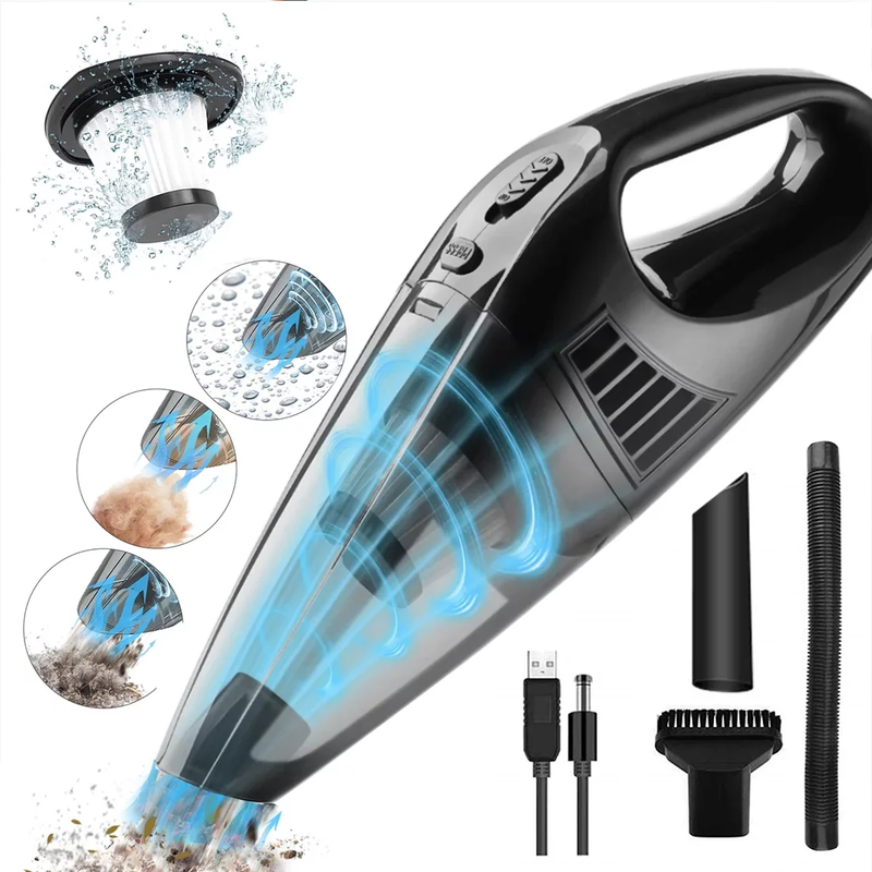 High Power Cordless Handheld Vacuum - Wet Dry Hand Held Duster for Det ...