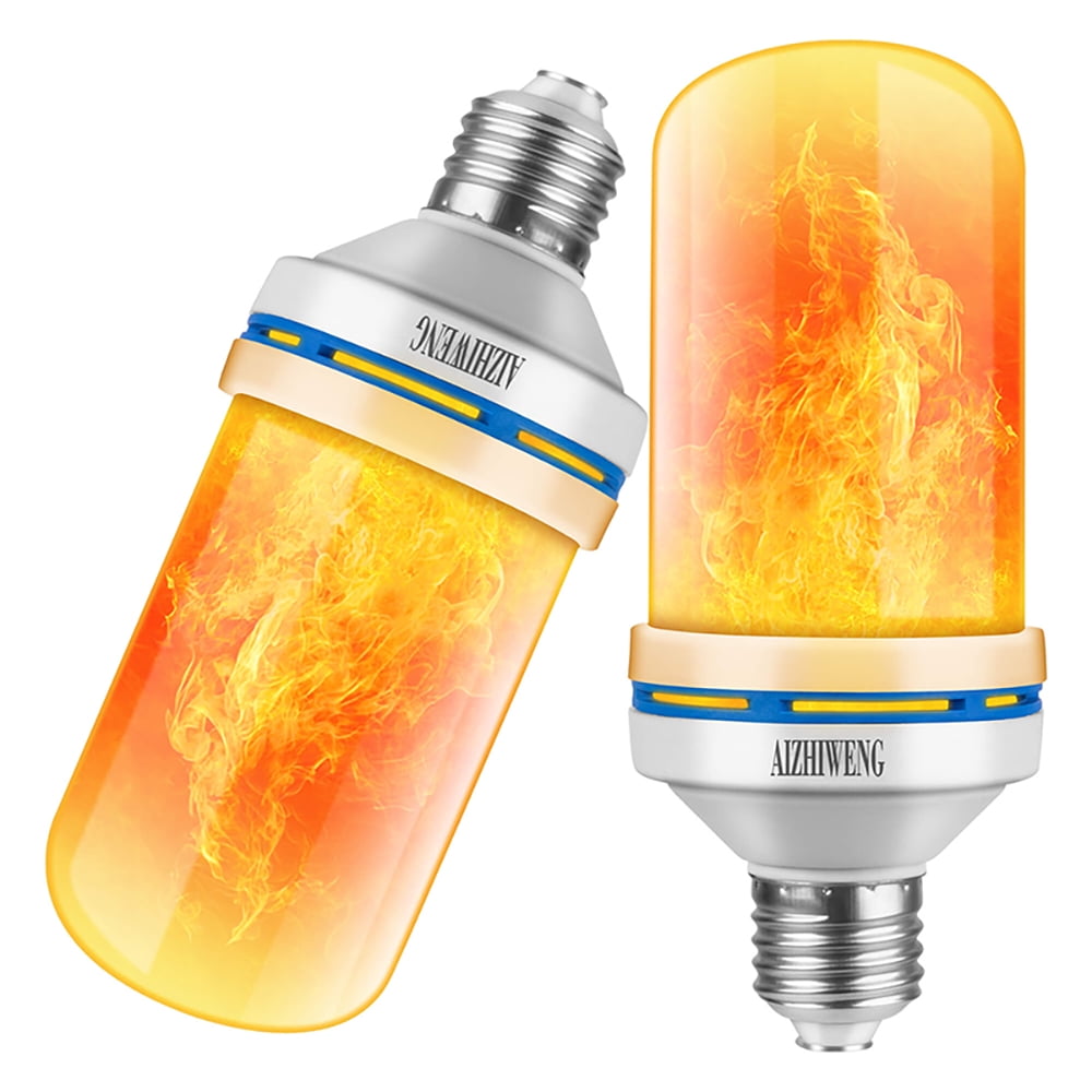 2-Pack LED Flame Effect Light Bulbs – E26 Flickering Fire Decorative L ...