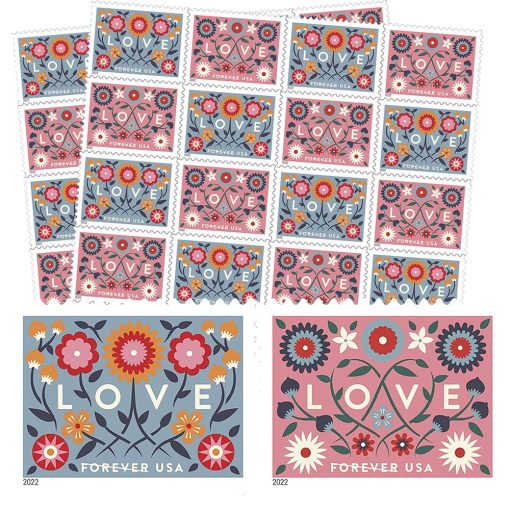 USPS Love 2022 Forever Stamps - Sheet of 20 Postage Stamps ...