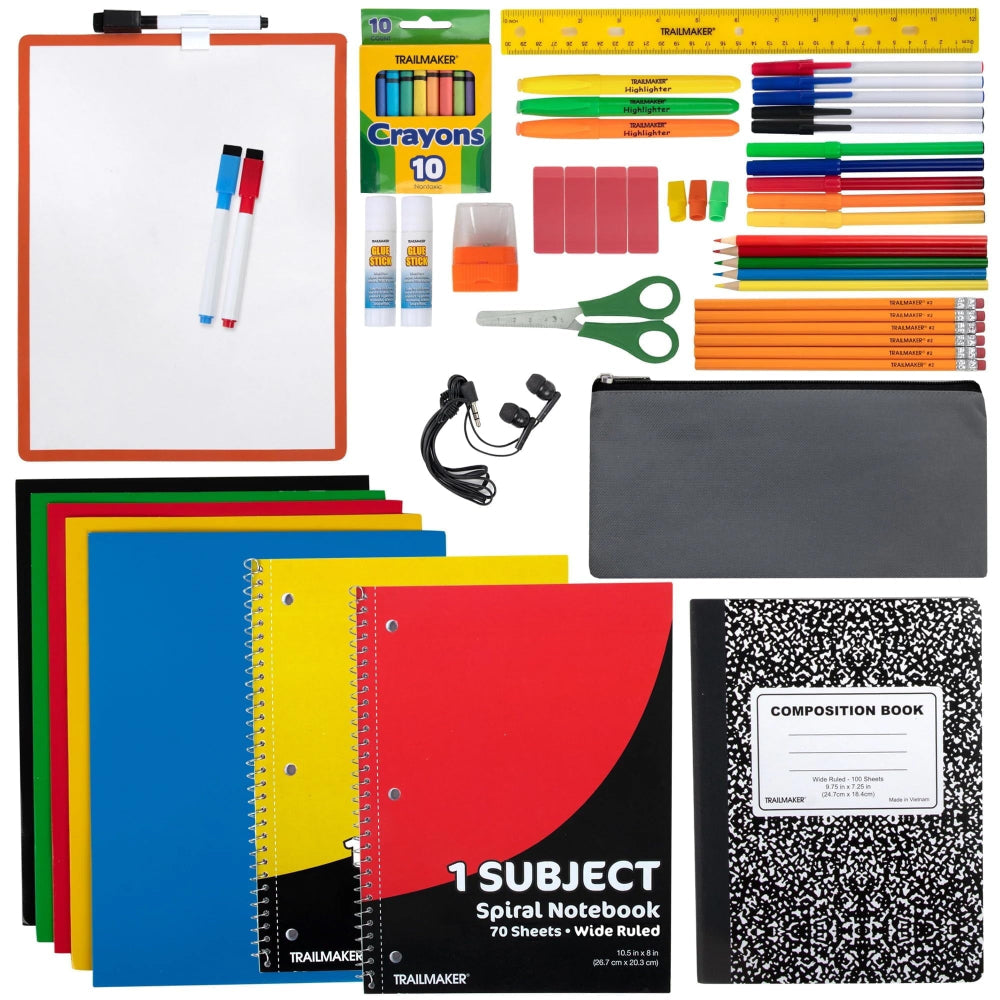 60 Piece School Supplies Kit with Notebooks Folders Pencils and More ...