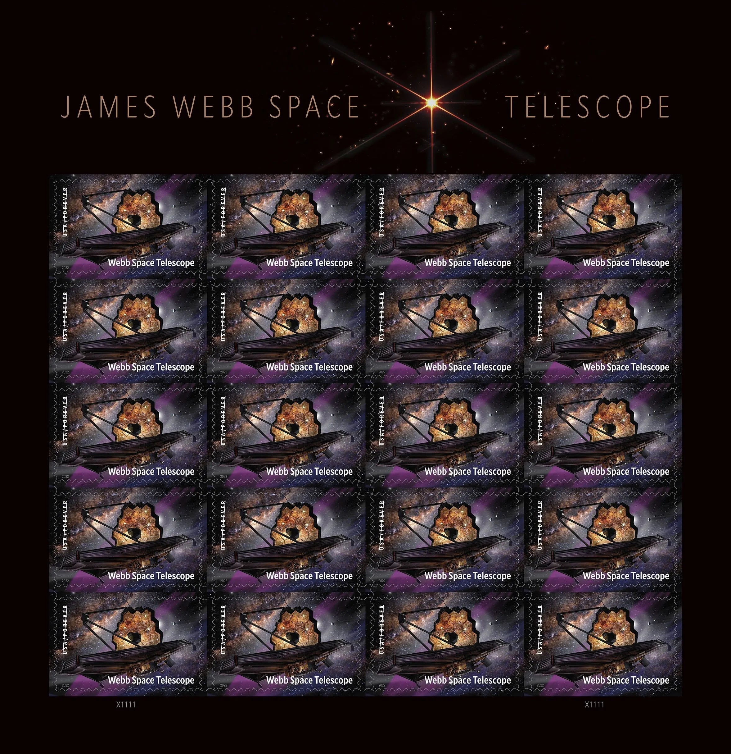 USPS Charles James Webb Space Telescope Forever Stamps - Sheet of 20 P ...