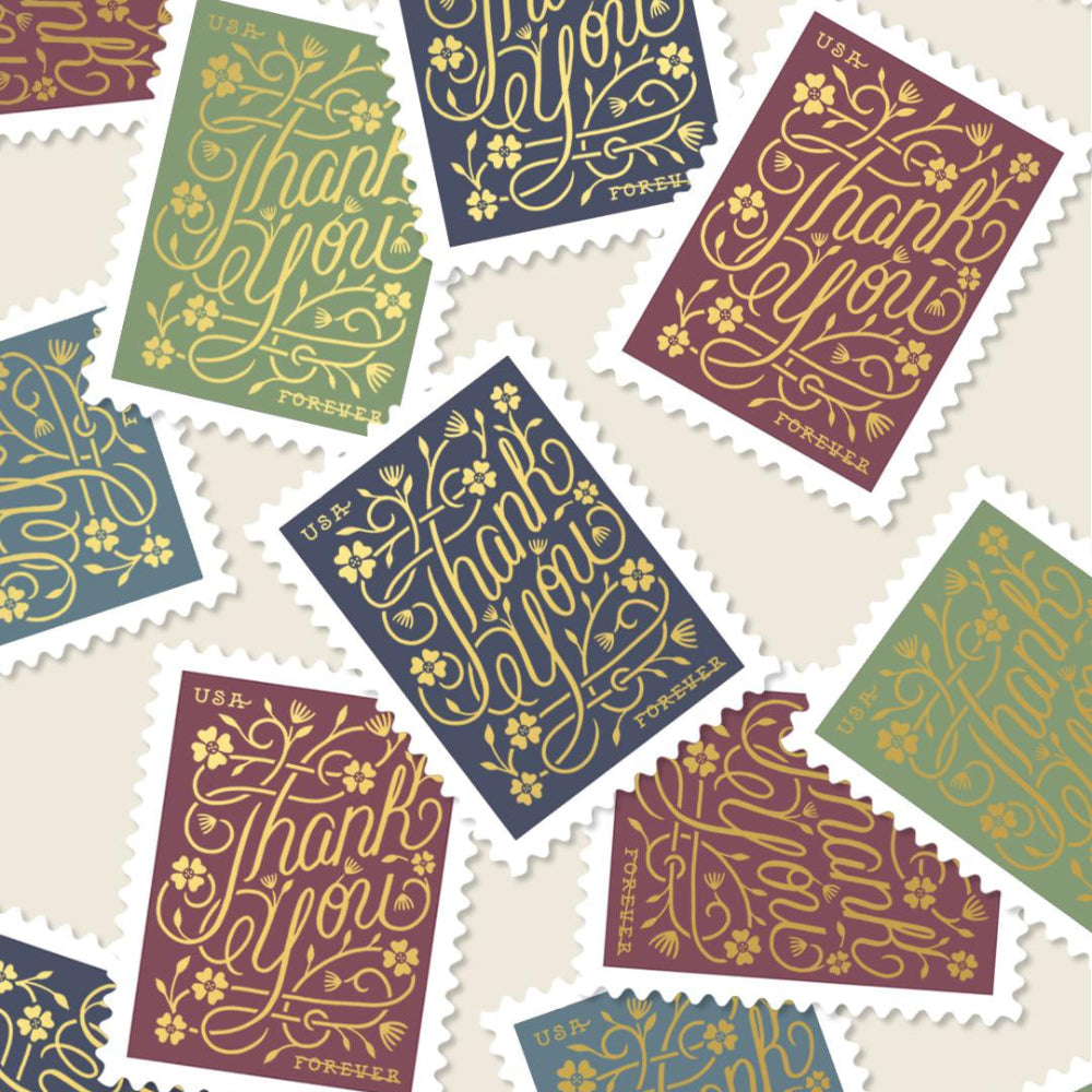 USPS Thank You 2020 Forever Holidays Stamps - Book of 20 Postage Stamp ...